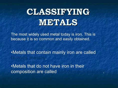 Metals Classification Ppt