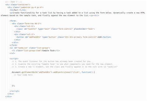 Solved Create Functionality For A Task List By Having A Task Chegg Com