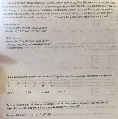 Solved Find The Standardized Test Statistic T To Test The Chegg