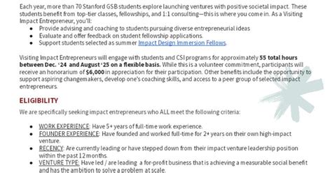 Visiting Impact Entrepreneur 24 25 Overview Caleb Jonas 14 Comments