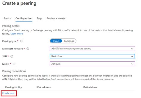 Create Or Modify An Exchange Peering With Route Server Azure Portal Microsoft Learn