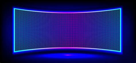 Realistic Concave Led Screen On Wall Or Stage Vector Image