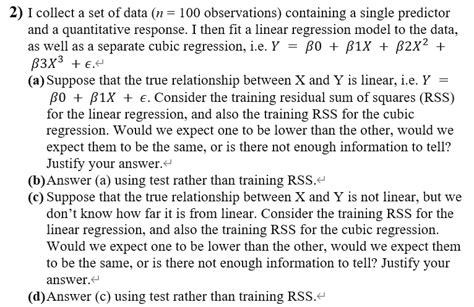 solved 2 i collect a set of data n 100 observations