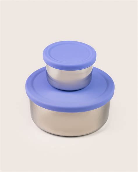 Leakproof Lilac Snack Container Set Perfect For Snacks And Dips