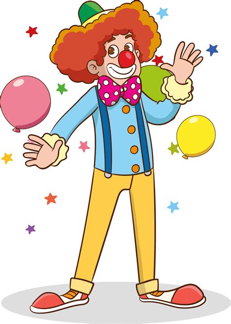 Illustration Of Cute Colorful Circus Clown Cartoon Illustration