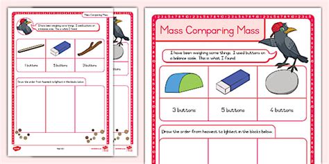 Grade R Maths Mass Comparing Weights Sheet 2 Twinkl