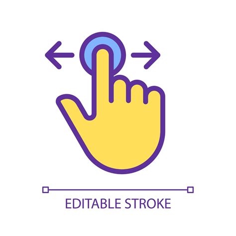 Scrolling Horizontally Pixel Perfect Yellow Rgb Color Icon Move Left And Right Touchscreen