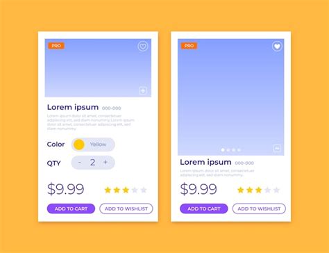 그라데이션 제품 카드 템플릿 무료 벡터