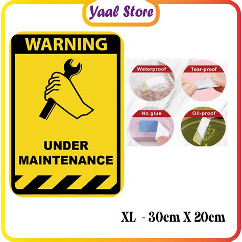 Under Maintenance Sign Stickerpvc Sticker Wallwindowwaterproof
