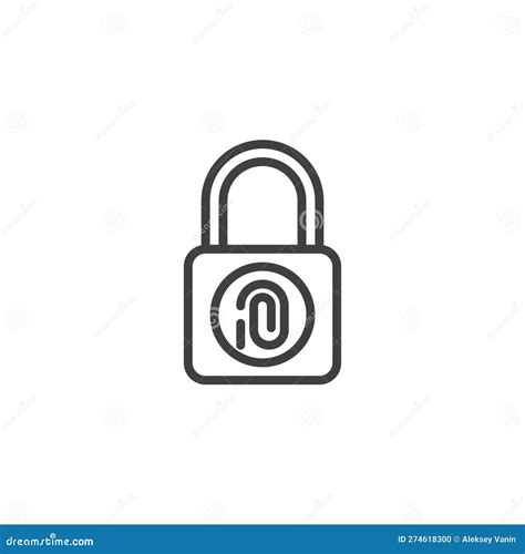 Fingerprint Lock Line Icon Finger Print Scan Sign Energy Co2 Exhaust And Solar Panel Vector