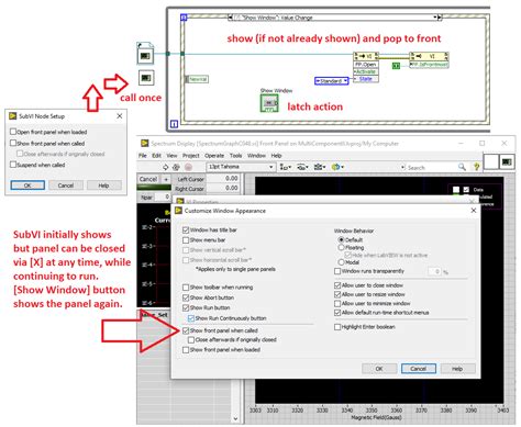 Show Sub Vi Front Panel When Button Is Pressed Ni Community