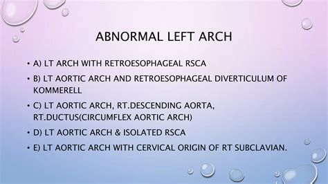 Aortic Arch Anomalies Pptx Heart And Cardiovascular Diseases