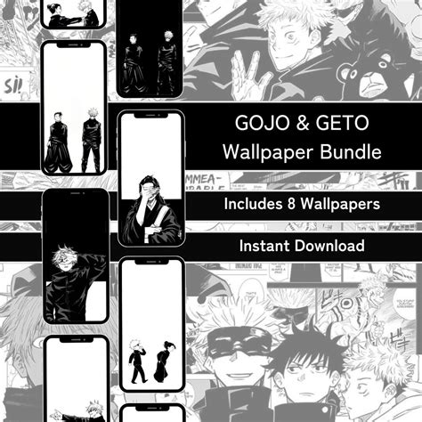 Gojo Geto Wallpapers Instant Download Anime Wallpaper Bundle Iphone Wallpaper Etsy