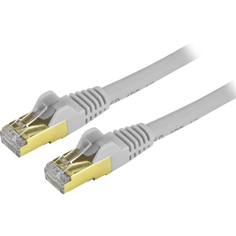 Cat6a Ethernet Patch Cable Shielded Stp 12 Ft Gray