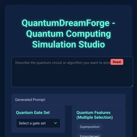 Quantumdreamforge Quantum Computing Simulation Studio