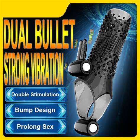 Vibrating Male Penis Extension Extender Sleeve Cock Cage Vibrator