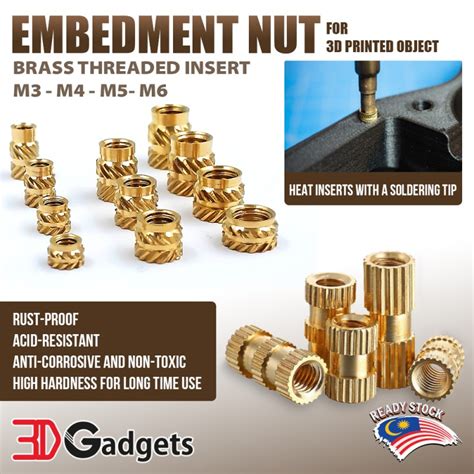 3d Gadgets Malaysia 3d Prints Copper Heat Threaded Inserts Embedment