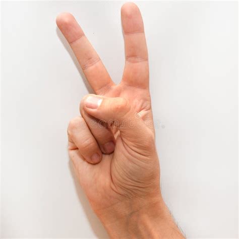 Number Two In Sign Language Stock Image Image Of Handed Human 24670241