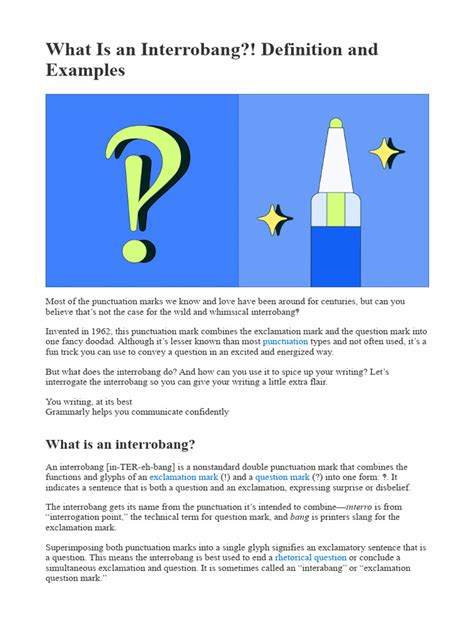 What Is An Interrobang Definition And Examples Pdf Punctuation Text