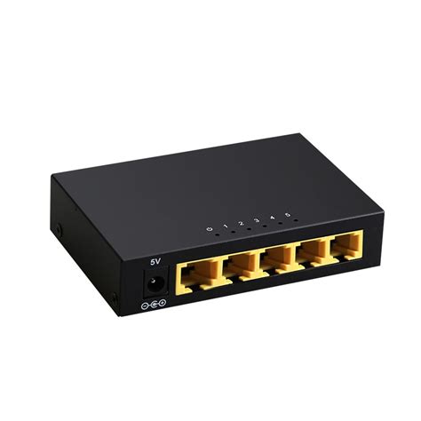 5 Ports 100m Unmanaged Network Switch Ethernet Hub With Metal Housing