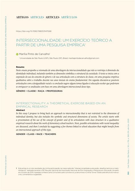 Pdf Intersectionality A Theoretical Exercise Based On An Empirical Research