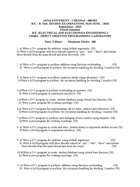 Anna Univ Oop Pdf C Java Programming Language