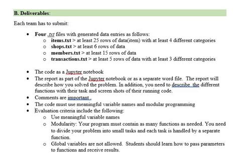 Solved Each Team Is Expected To Deliver A Simple Python