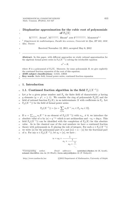 PDF Diophantine Approximation For The Cubic Root Of Polynomials Of F X