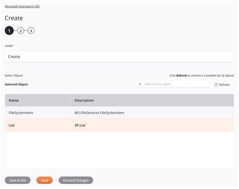 Microsoft Sharepoint 365 Create Activity