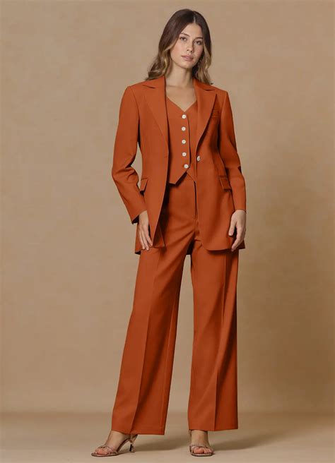 Rowan Burnt Orange Refined Weave Performance 2 Piece Suit Azazie