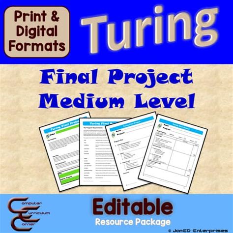 Turing Final Coding Project Medium Level Editable Resource Package