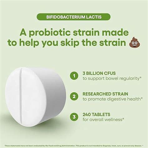 Bifidobacterium Lactis Probiotic Supplement 240 Tablets 3 Billion Cfu