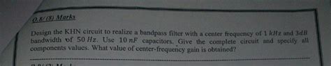 solved 0 8 8 marks design the khn circuit to realize a