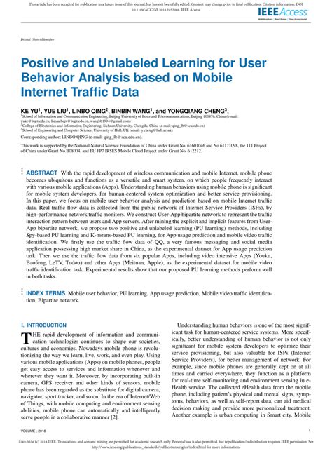Pdf Positive And Unlabeled Learning For User Behavior Analysis Based