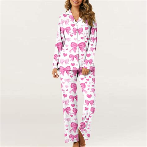Aueoeo Womens 2 Piece Set Long Sleeve Loungewear Set Graphic Printed