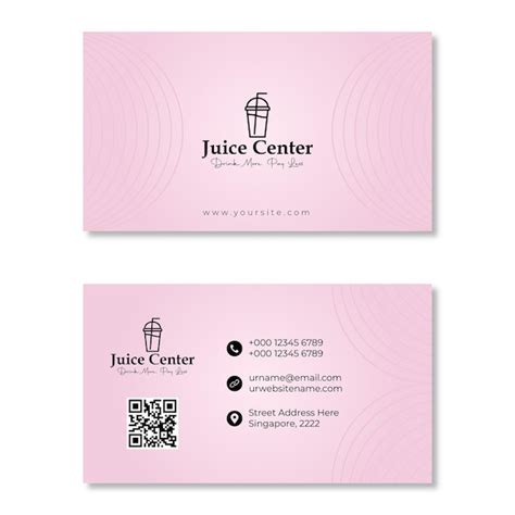 Cartão de visita elegante rosa Vetor Premium