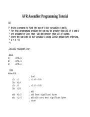 AVR Assembler Programming Tutorial Finding The Sum Of 8 Bit Course Hero