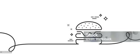 버거 라인 아이콘입니다 패스트 푸드 간판입니다 말림이 있는 연속선 벡터 둥글게 말려진에 대한 스톡 벡터 아트 및 기타 이미지 둥글게 말려진 치즈 0명 Istock