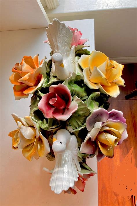 1970s Nuova Capodimonte 17 Grand Centerpiece With Pair Of Doves