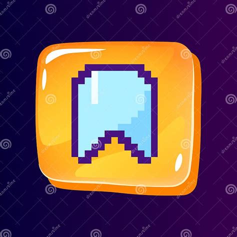ribbon mark glossy ui button with pixelated color icon stock vector