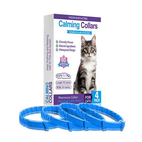 Genreen Calming Collar For Cats 4 Pack Adjustable Pheromone Collar