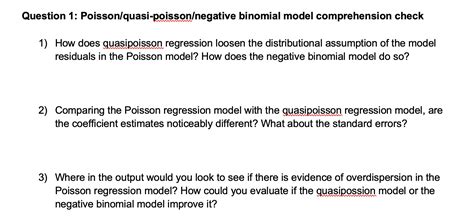 solved question 1 poisson quasi poisson negative binomial