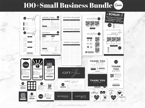Editable Small Business Bundle Thank You Card Template T