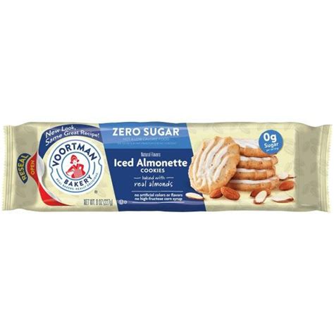Voortman Bakery Cookies Zero Sugar Iced Almonette Same Day Delivery