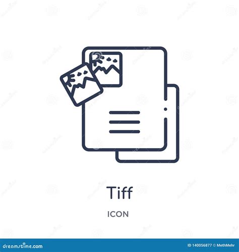 Linear Tiff Icon From File Type Outline Collection Thin Line Tiff Vector Isolated On White