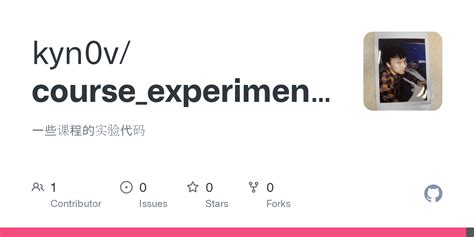 Github Kyn V Course Experiments