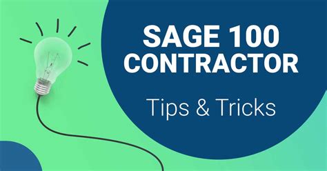 Sage 100 Contractor Tips And Tricks Digitek Solutions
