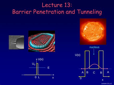 pdf lecture 13 barrier penetration and tunneling · lecture 13 p 17