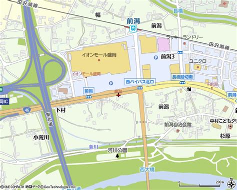 前潟イオンモール盛岡前（盛岡市バス停）の住所・地図｜マピオン電話帳