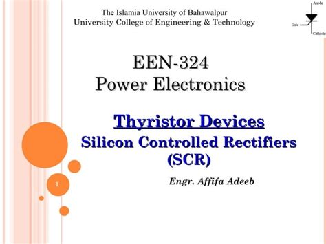 Thyristors Commutayion Of Thyristor Power Electronics PPT